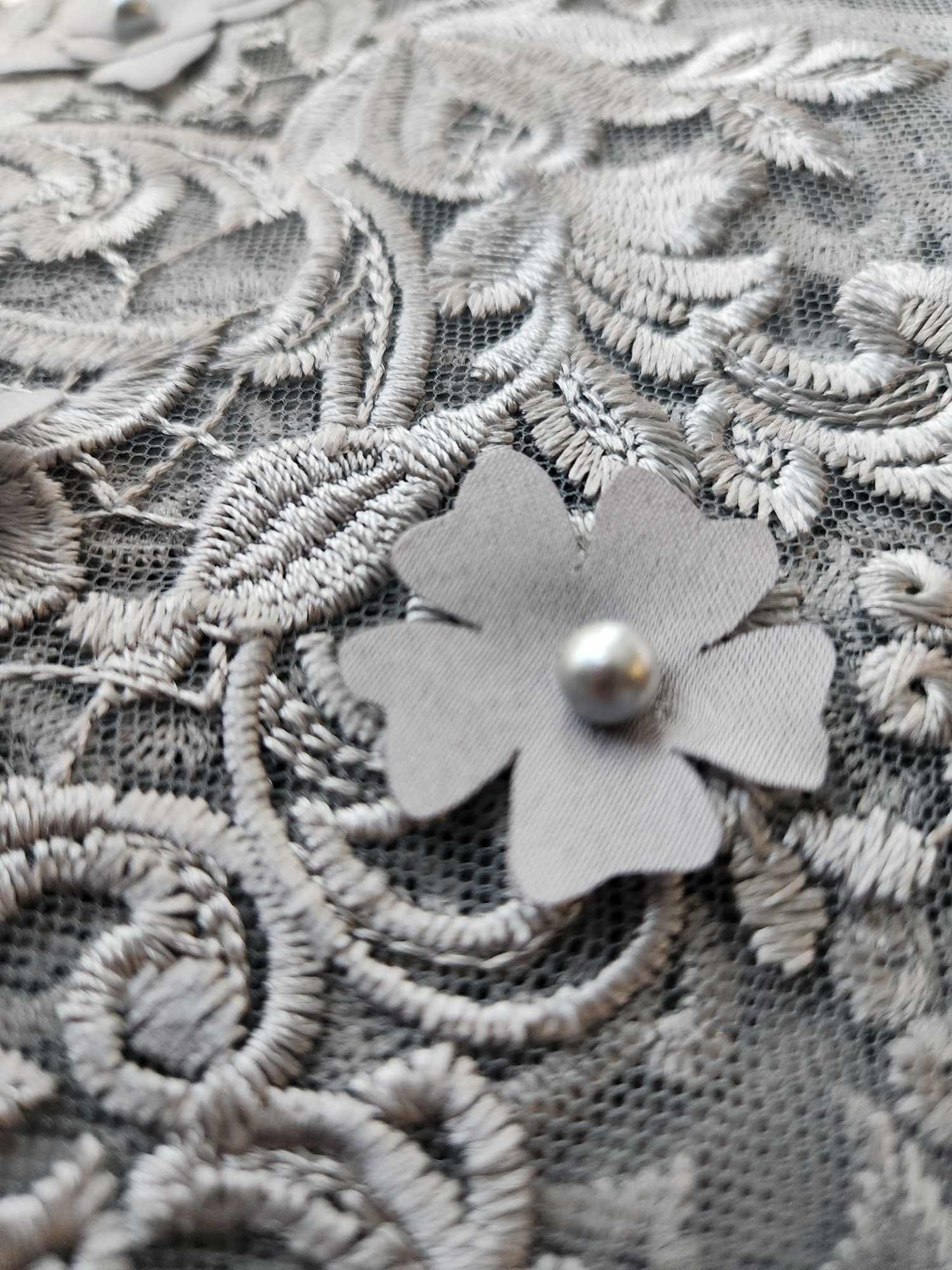 Silver Beaded Floral Lace Fabric, 3D Embroidery, Bridal Gown - Etsy