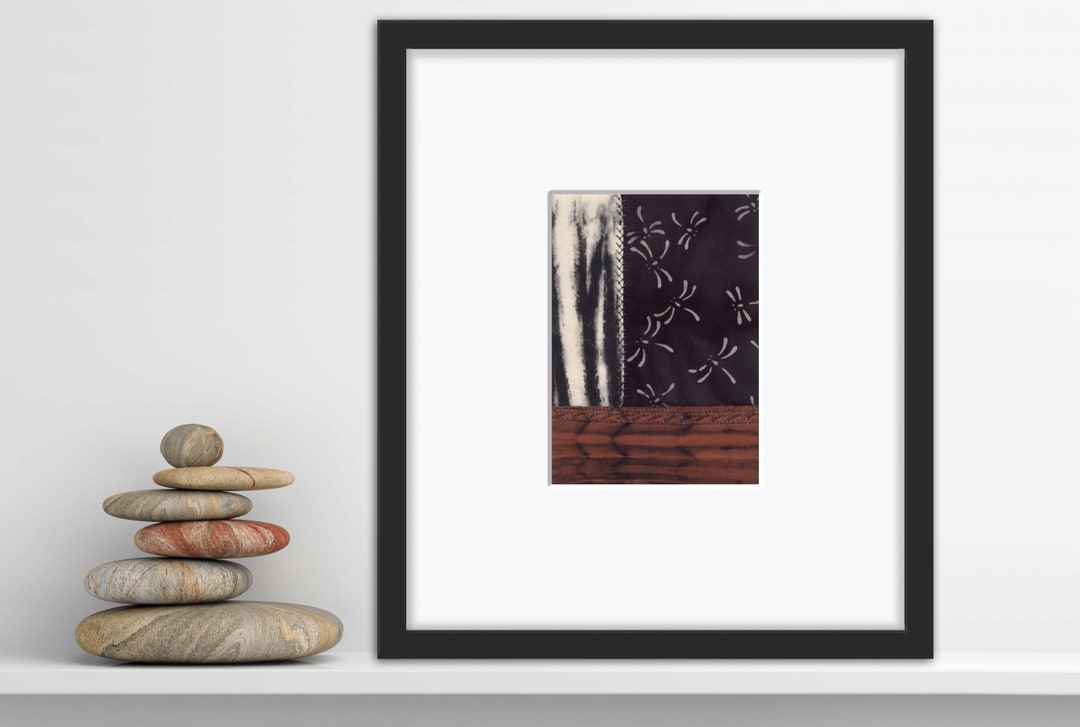 Dragonfly Batik, Arashi Shibori, Textile Art, Minimal Patchwork Collage ...