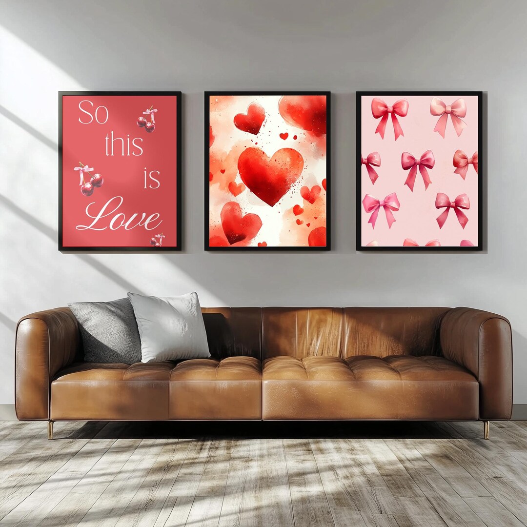 6 Printable Valentines Posters Valentines Day Wall Art Digital ...
