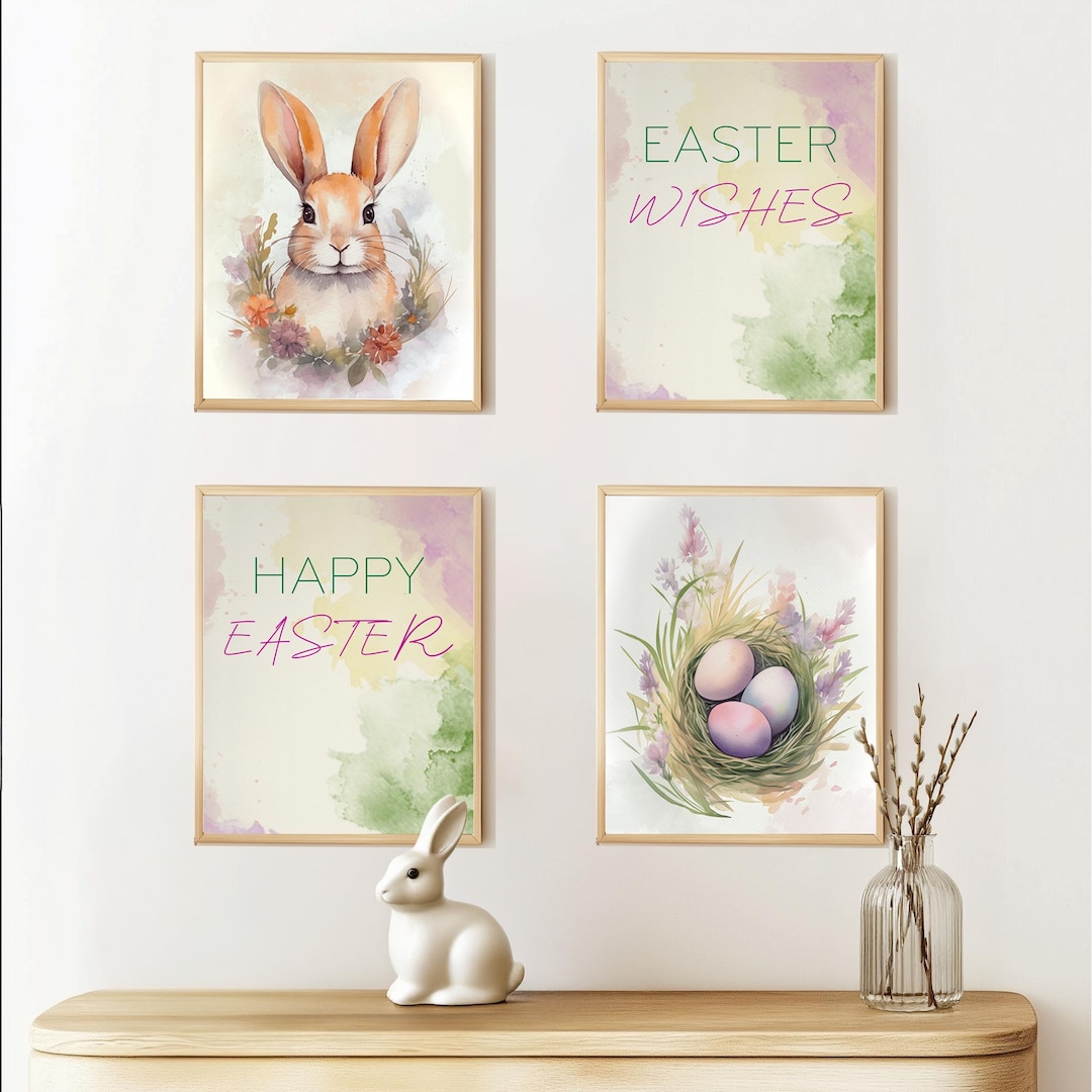 Bunny Print - Easter Printables Wall Art for Living Room - Easter ...