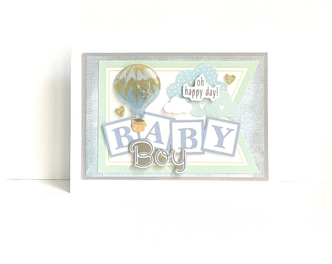 New Baby Boy Handmade Card - Etsy