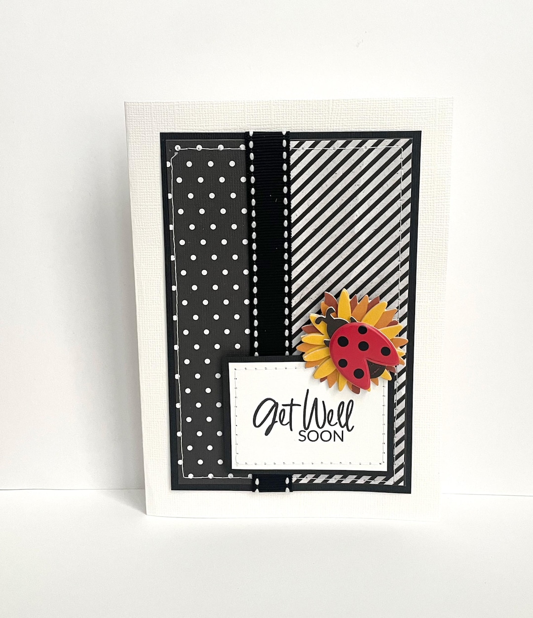 Get Well Soon Ladybug Handmade Card - Etsy