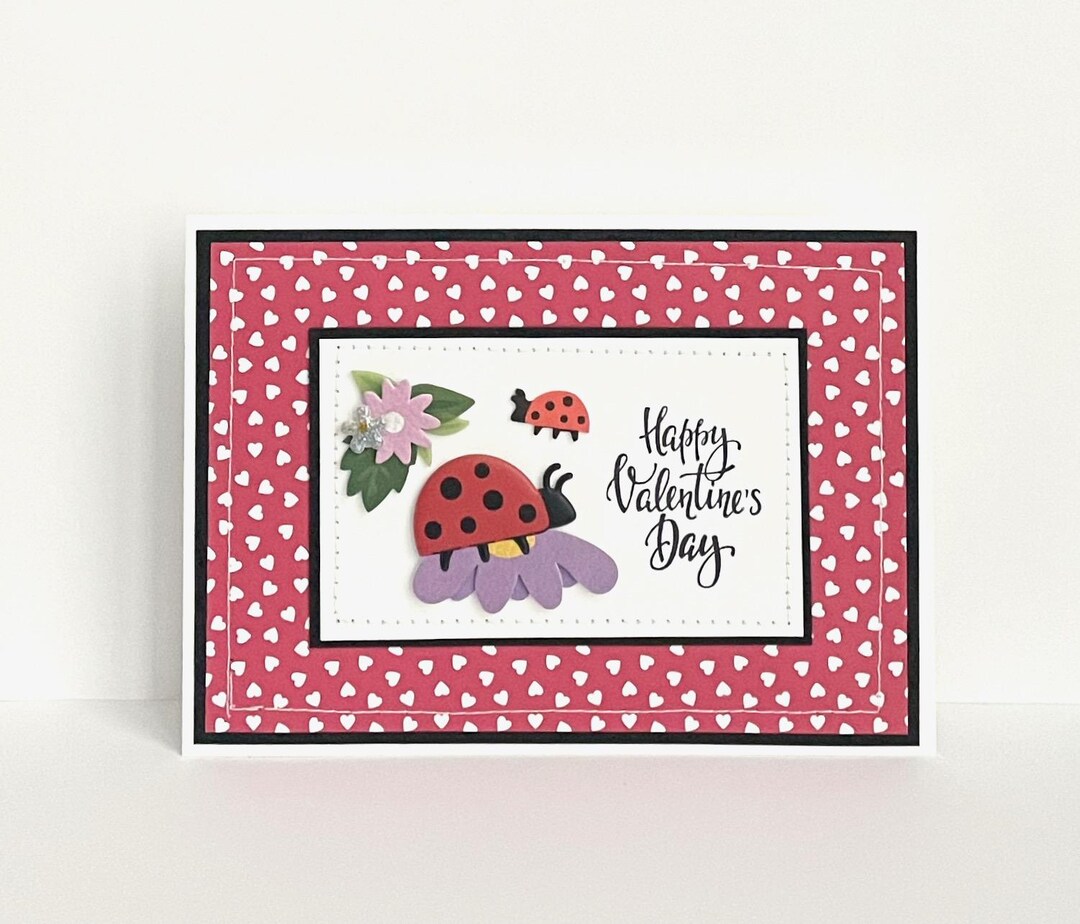 Ladybug Valentine's Day Handmade Card - Etsy