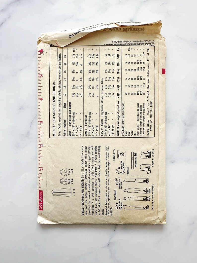 60s Simplicity 6013. 32 Bust. Mod Retro Shift Dress Bows. Beach Wear ...