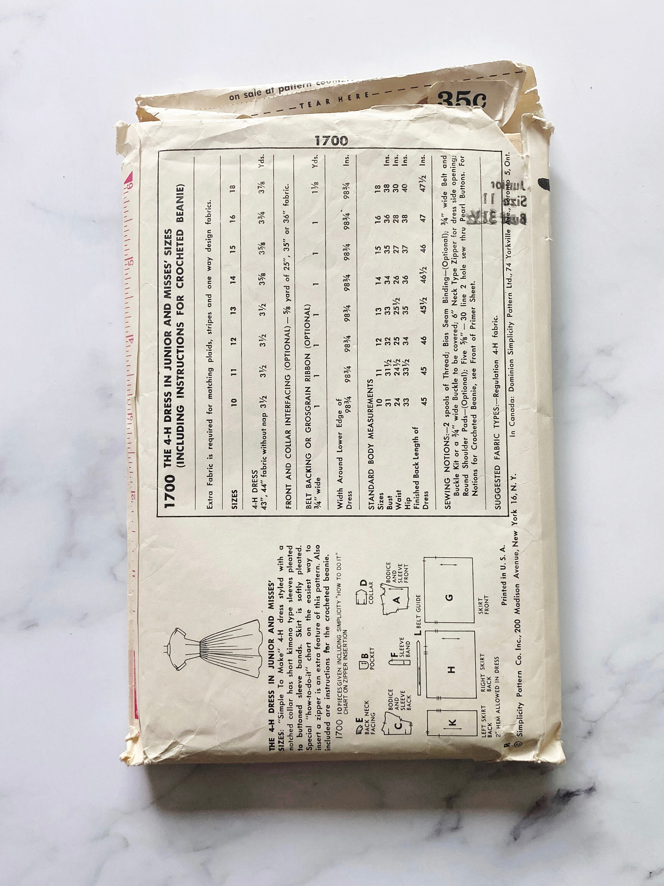 50s Simplicity 1700. 31 Bust. Collar Puff Sleeve Belted Shirt - Etsy