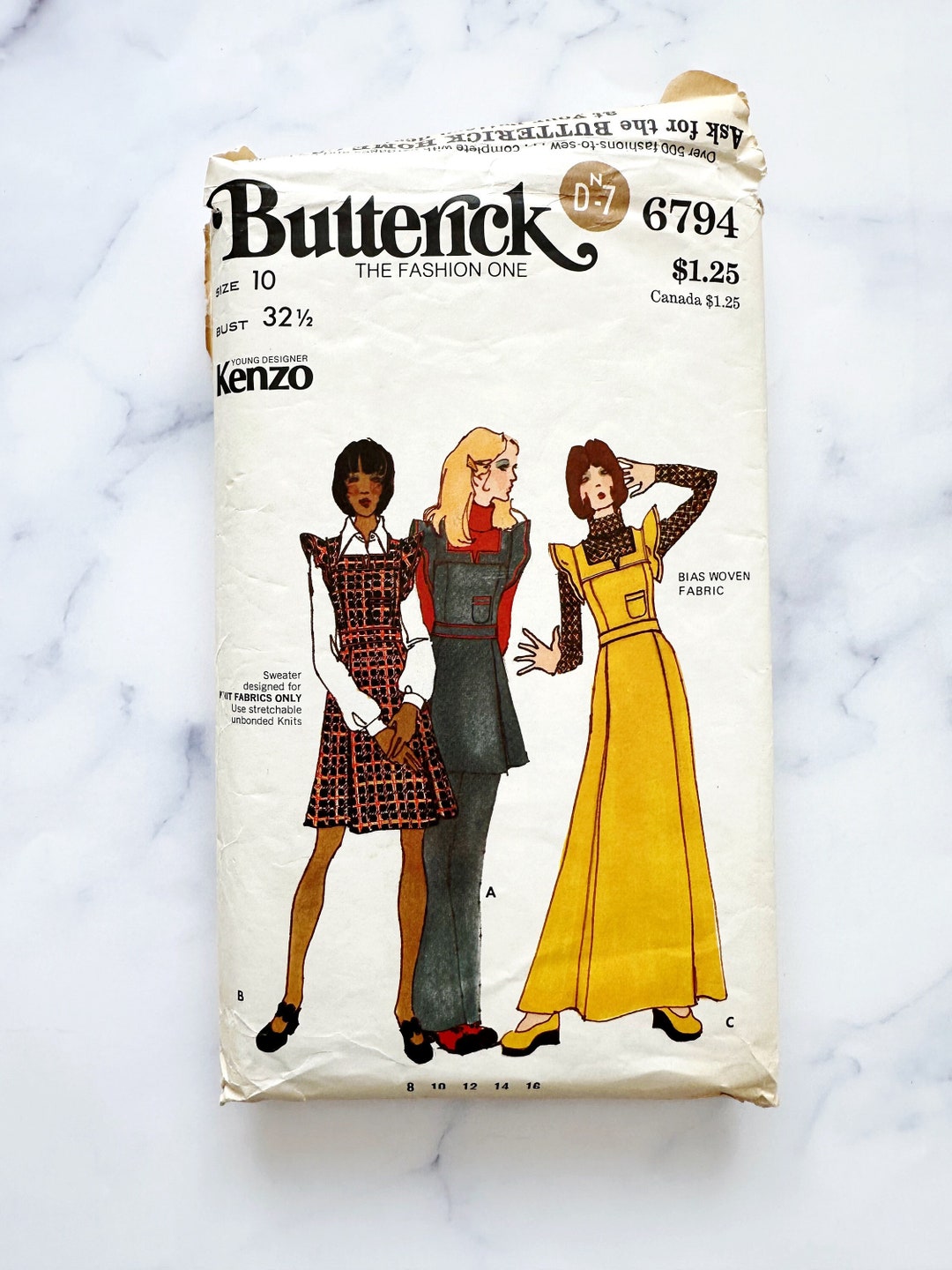 70s Butterick 6794. 32 Bust. Kenzo Cottage Core Puff Ruffle Sleeves ...