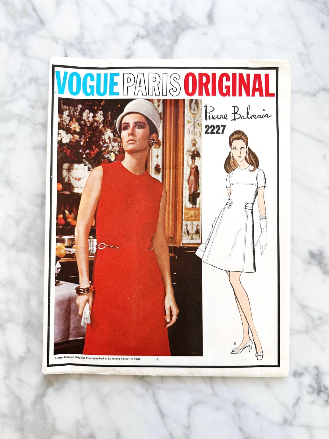60s Vogue Paris Original 2227. 32.5 Bust Ff + Label. Pierre Balmain A ...
