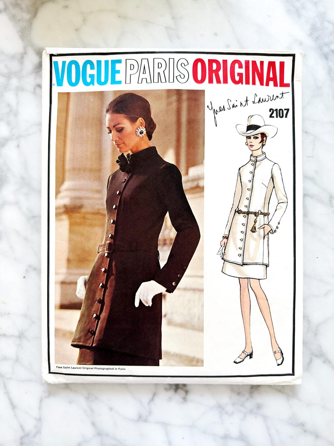 Vogue 2107 – Bust 32.5. 1960s Yves Saint Laurent Suit. Two-piece Tunic ...