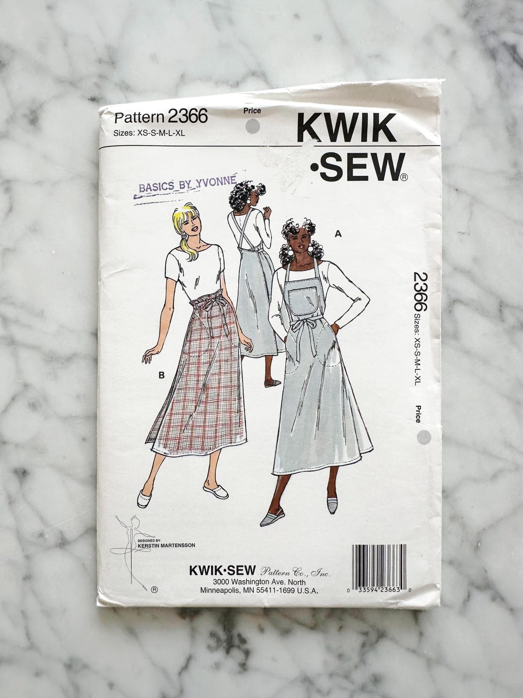 1990s Apron Dress Sewing Pattern: Kwik Sew 2366, Size XS-XL - Etsy