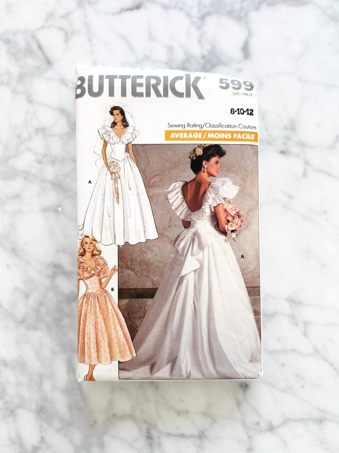 Butterick 5991 – Size 8-12 80s Bridal or Formal Dress With Petticoat ...