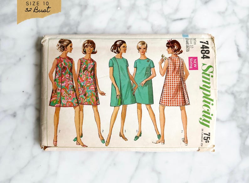1960s Wrap Dress Sewing Pattern: Simplicity 7484, Bust 32/34 - Etsy