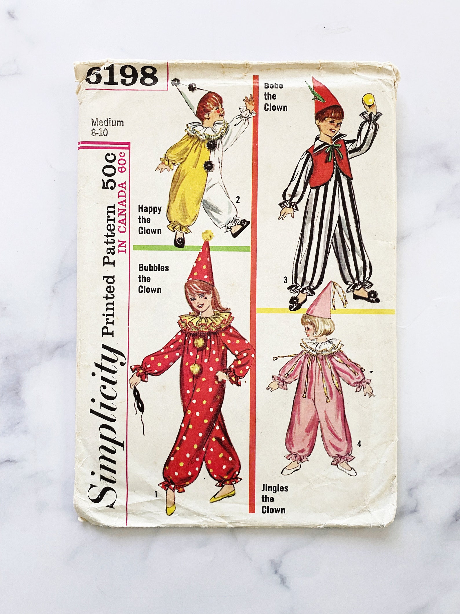 60s Simplicity 6198. Medium, Large. Clown Ruffle Collar Jumpsuit Dunce ...