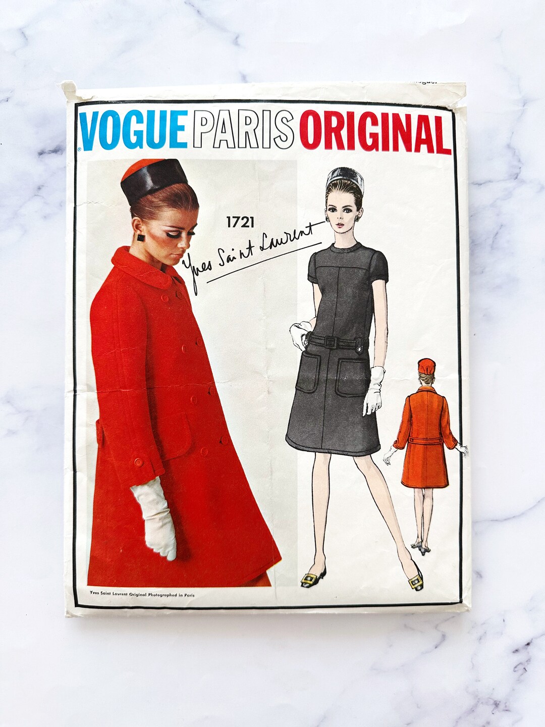60s Vogue Paris Original 1721. 34 Bust YSL Yves Saint Laurent Mod ...