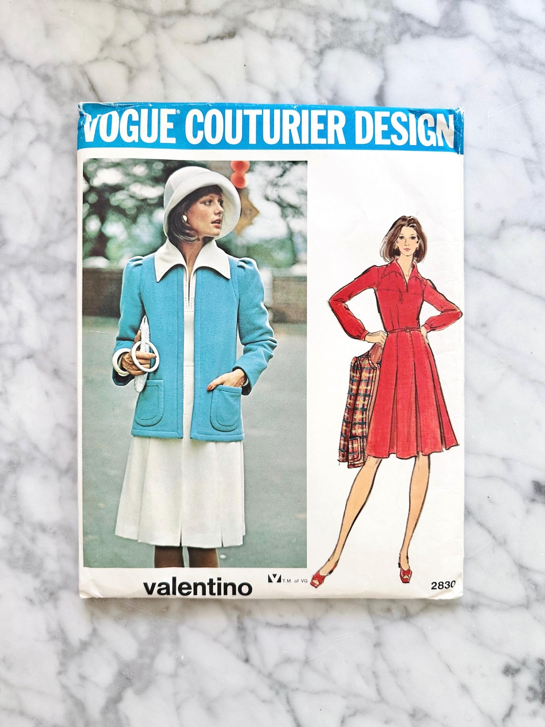 Vogue Couturier 2347 – Bust 32.5 Ff. 80s Valentino Collar Dress ...