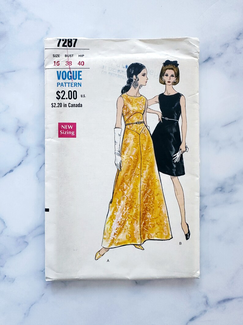 60s Vogue 287. 38 Bust Ff. Shaped Contour Waist Midriff Evening Gown ...