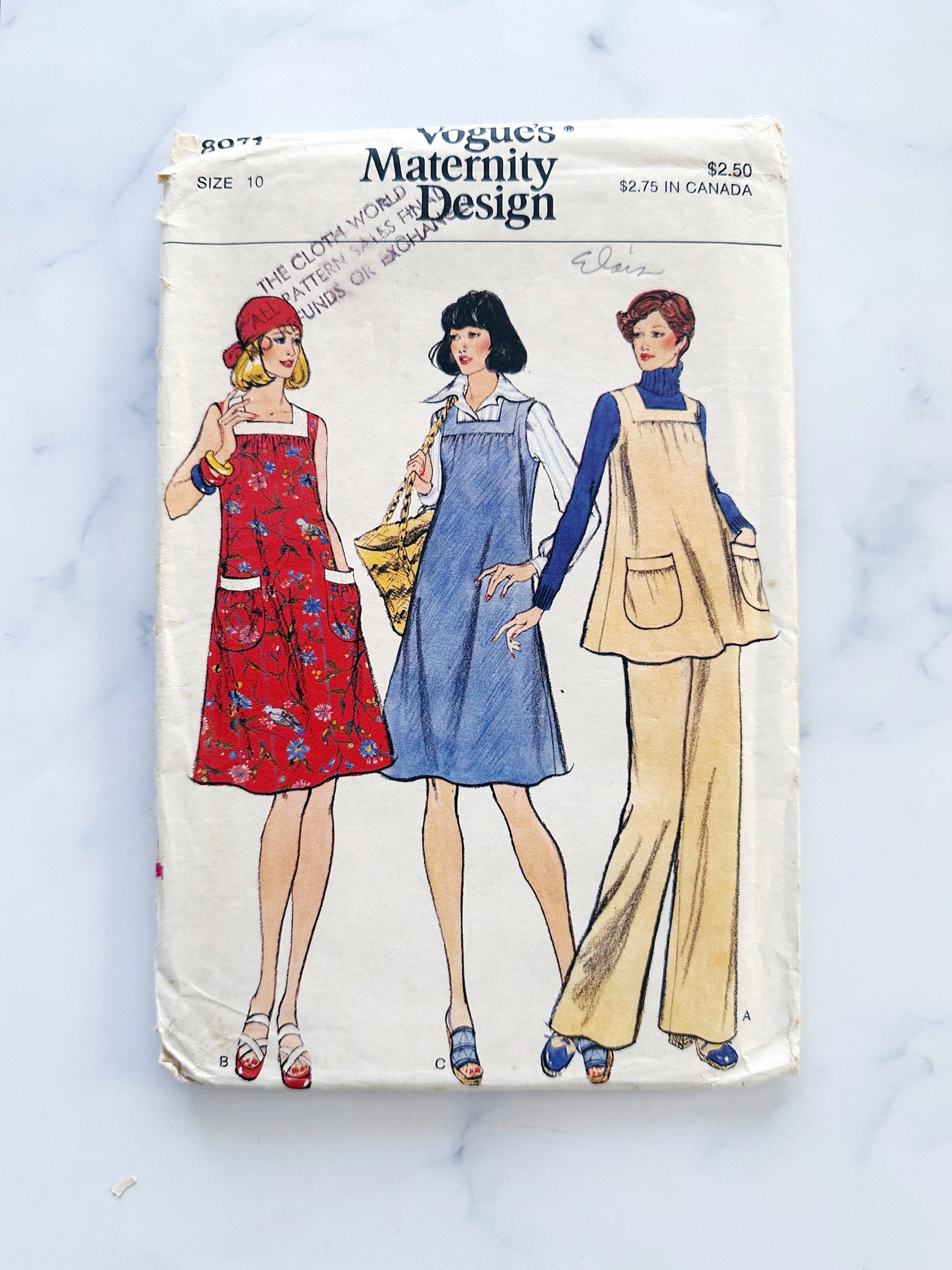 70s Vogue 8971. 32 Bust. Prairie Apron Dress. Gathered Yoke Maternity ...