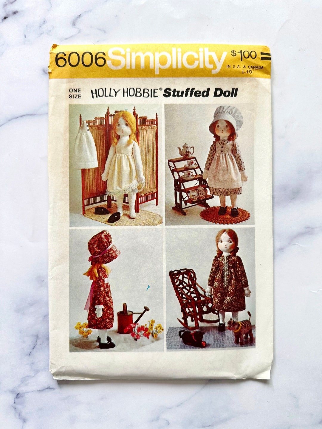 70s Simplicity 6006 Holly Hobbie Stuffed Toy Doll Sewing Pattern With ...