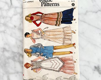 70s Vogue 8971. 32 Bust. Prairie Apron Dress. Gathered Yoke Maternity ...