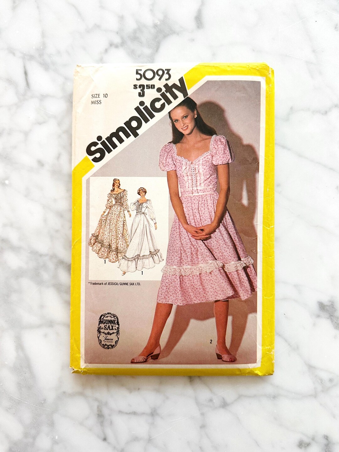 80s Simplicity 5093. 31, 32 Bust Ff. Gunne Sax Sweetheart Neckline Long ...