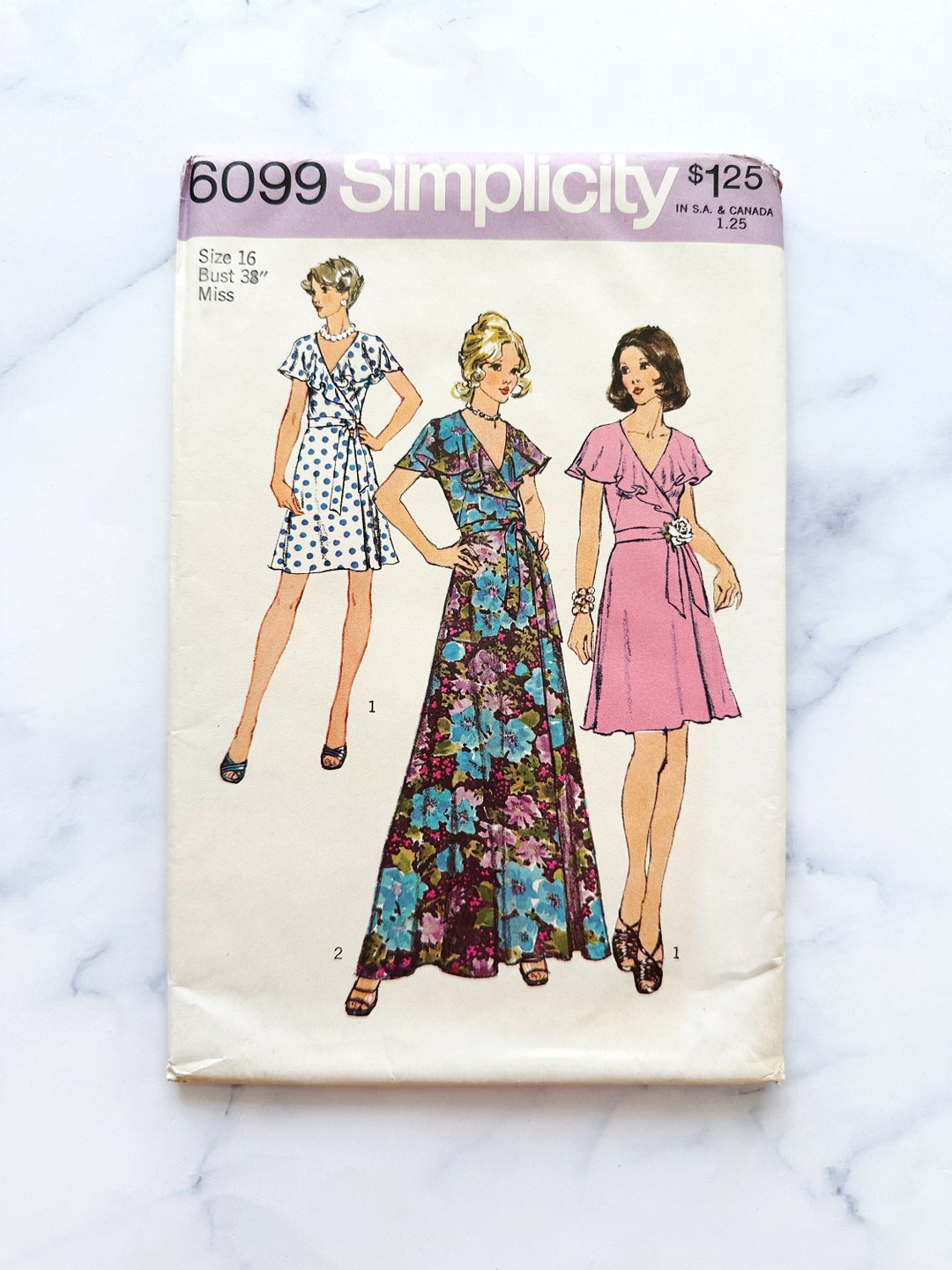 70s Simplicity 6099. 38 Bust. Retro Flutter Cape Short Sleeve Wrap ...