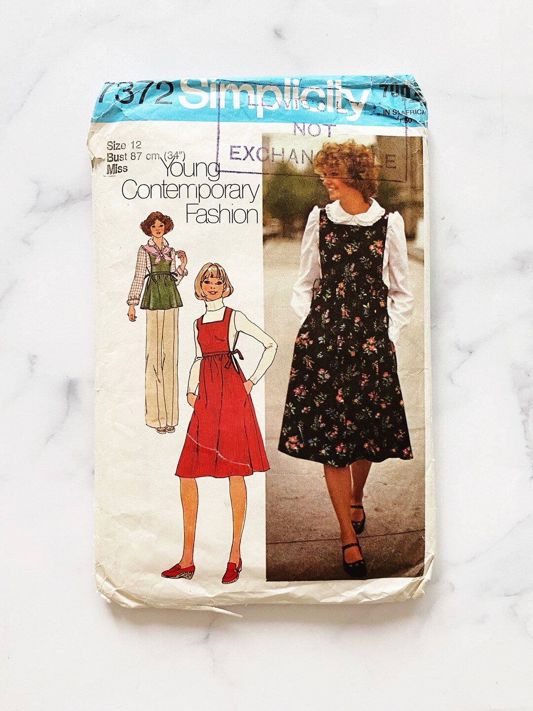 70s Simplicity 7372. 32 34 38 Bust Babydoll Pinafore Apron - Etsy