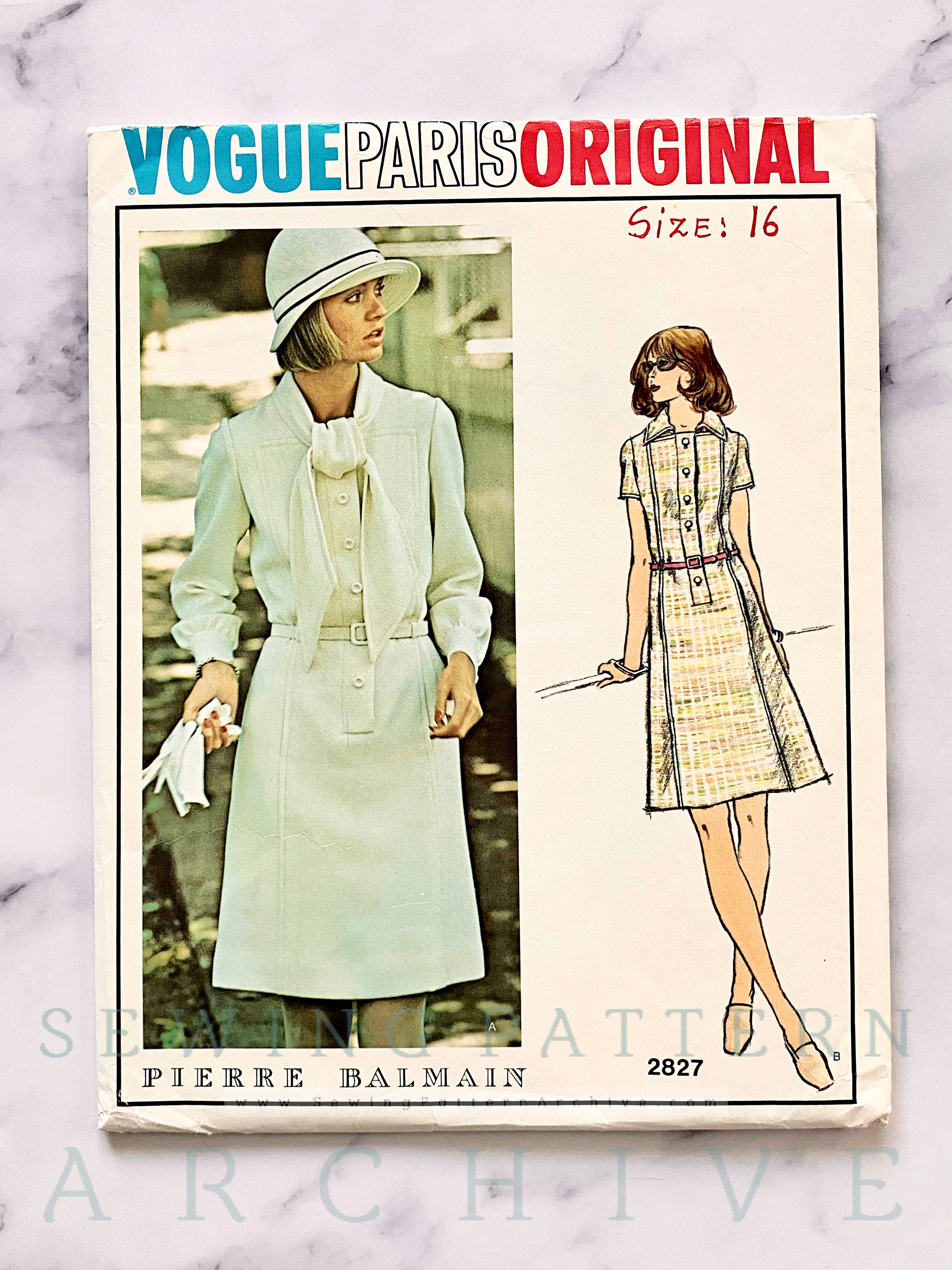 70s Vogue Paris Original 2827 38 Bust Uncut Ff Pierre Balmain A Line ...
