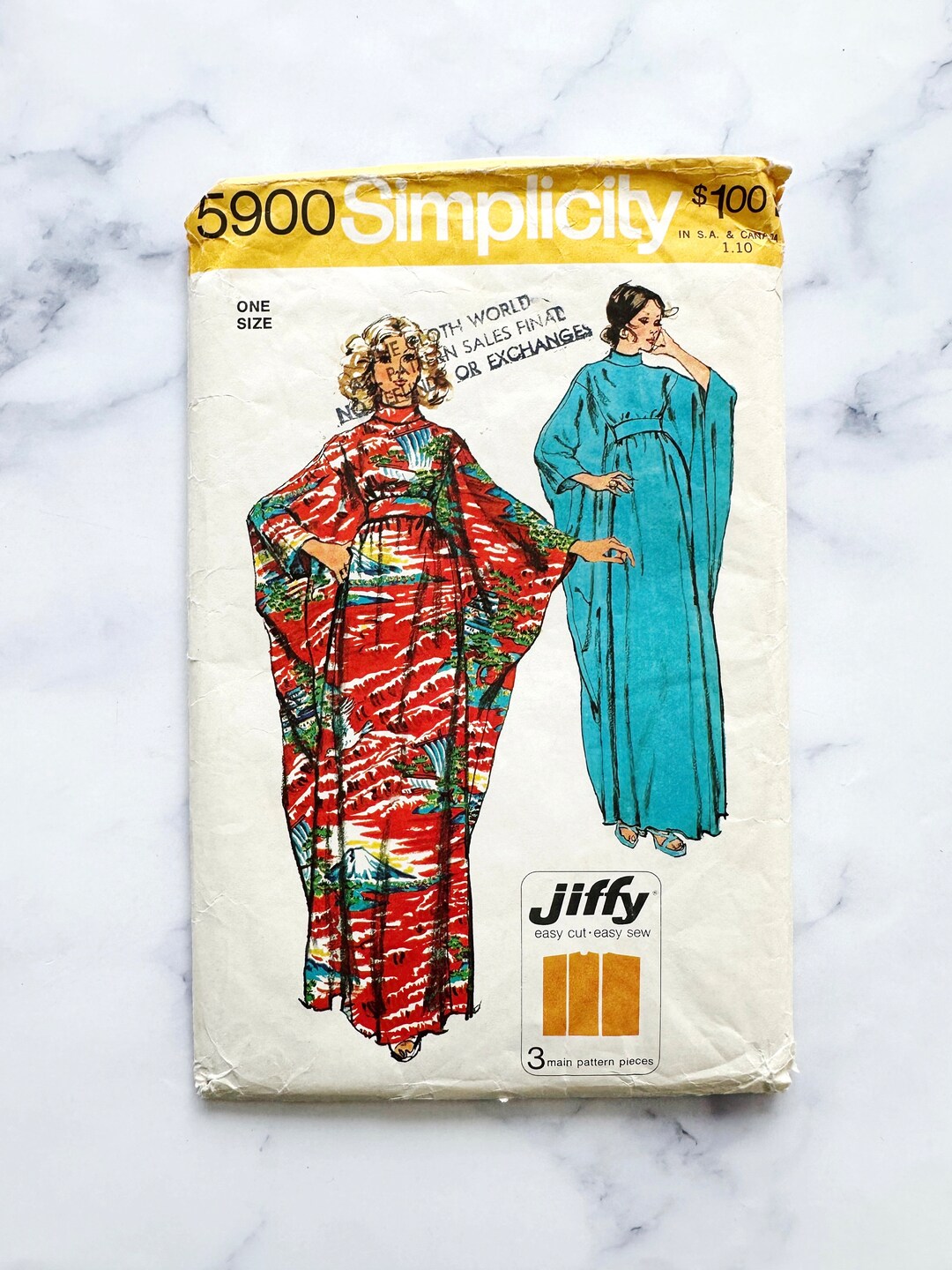 70s Simplicity 5900. OS Beach Cover Oversized Loose Long Sleeve Flowy ...