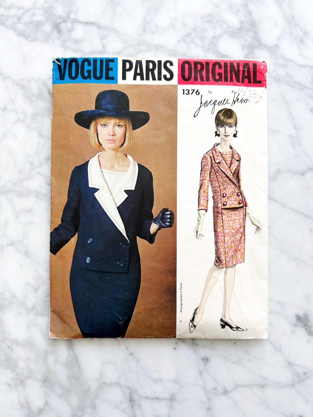 Vogue Paris Original 1376 in 32 Bust. 1960s Jacques Heim Suit Dress ...