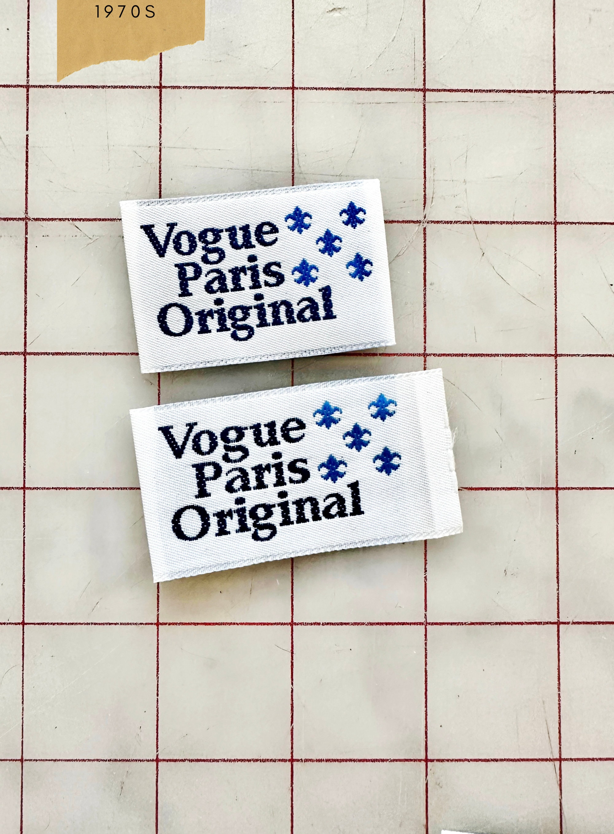 Vintage Vogue Sewing Pattern Fabric Label: Designer Original - Etsy