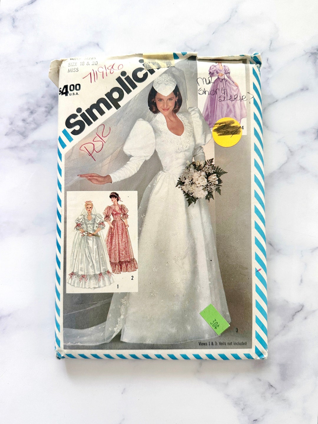 80s Simplicity 5724. 40-42 Bust Ff Leg of Mutton Oversized Sleeve ...