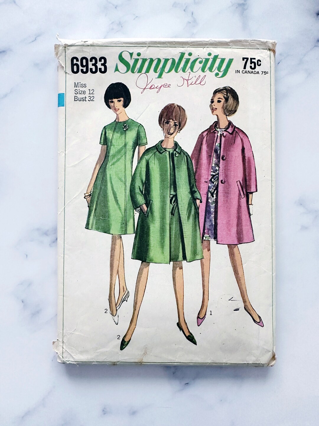 60s Simplicity 6933. 32, 44 Bust. Front Seam Mod Retro Shift Dress ...
