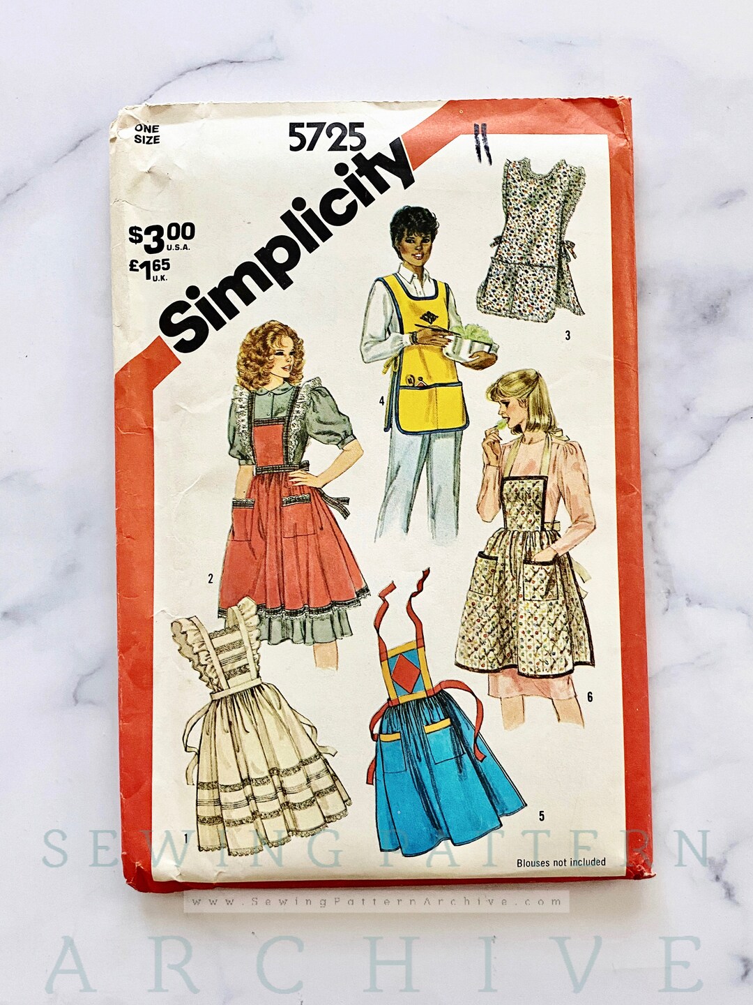 80s Simplicity 5725. OS Ff Cottage Core Prairie Cobbler Tabard Hostess ...
