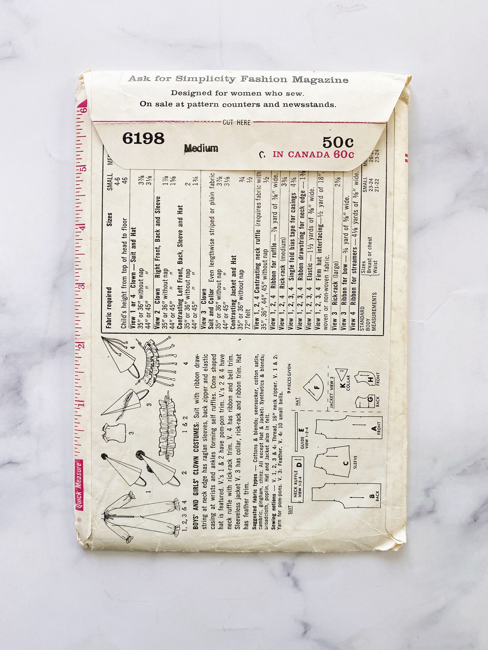 60s Simplicity 6198. Medium, Large. Clown Ruffle Collar Jumpsuit Dunce ...