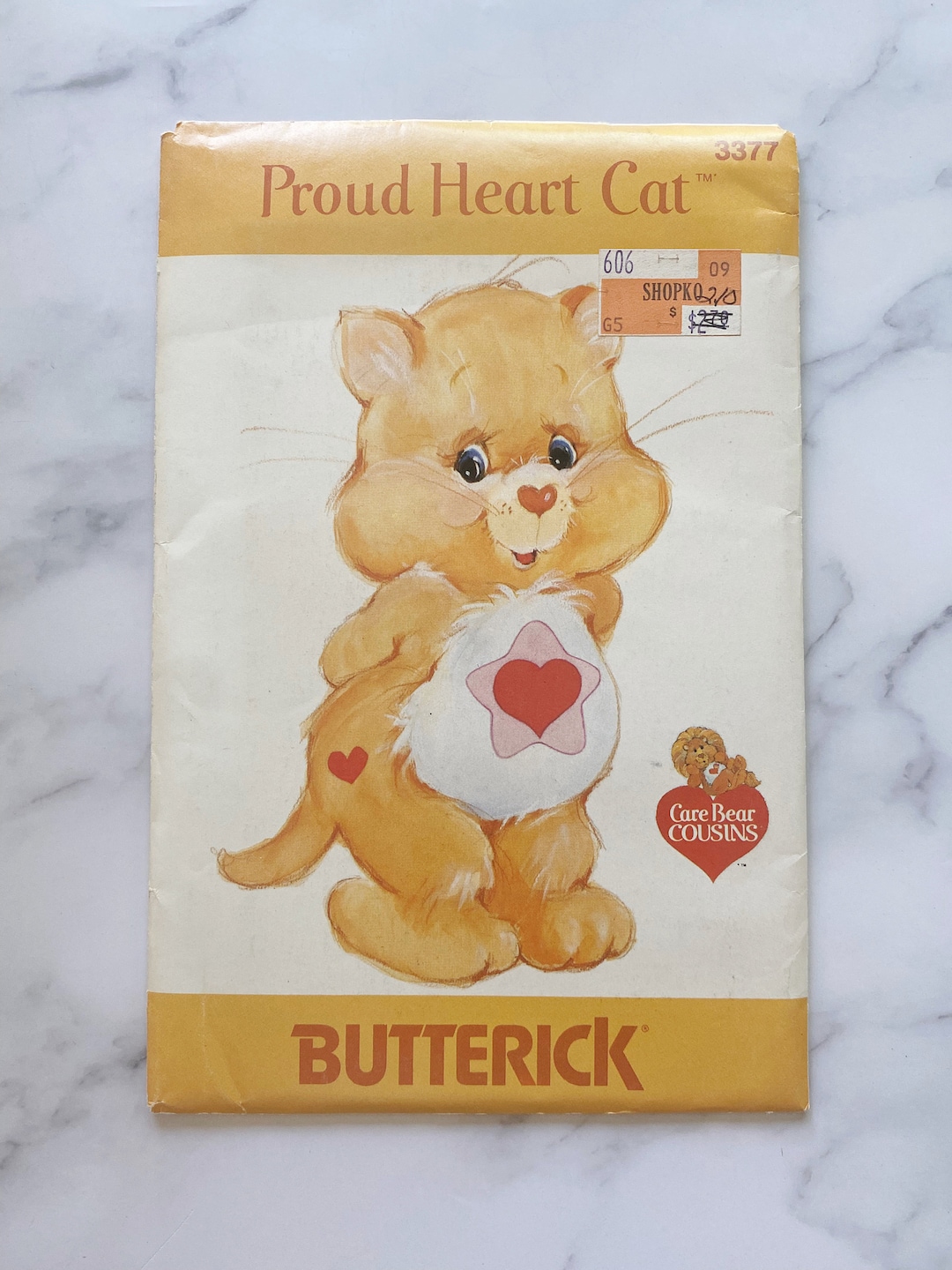 80s Butterick 3377. Proud Heart Cat Sewing Pattern Uncut Ff. Care Bear ...