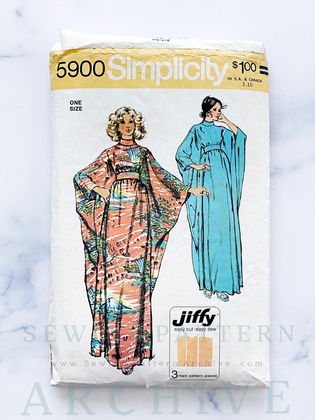 70s Simplicity 5900. OS Beach Cover Oversized Loose Long Sleeve Flowy ...