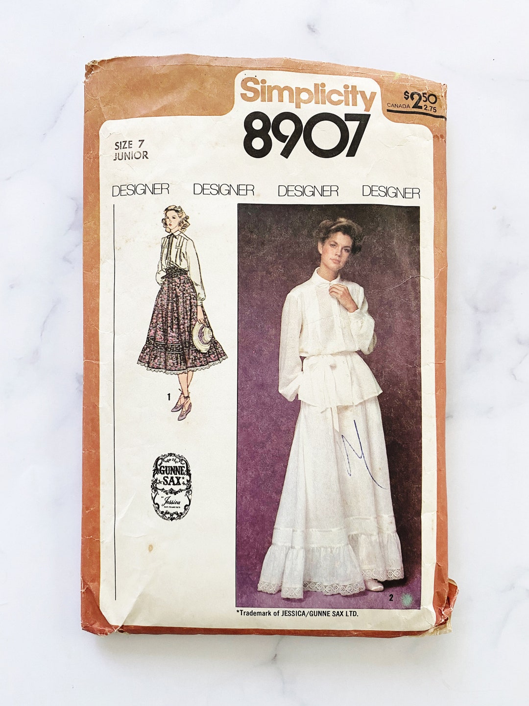 70s Simplicity 8907. 31 Bust. Gunne Sax Ruffled Tier Maxi Skirt Long ...
