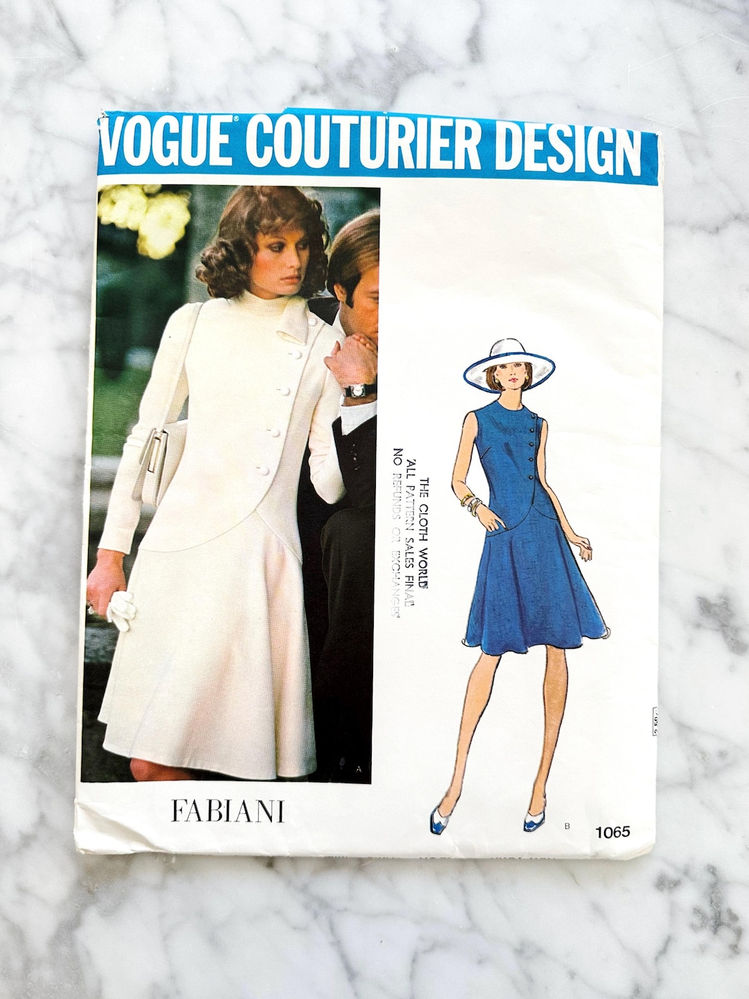 70s Vogue Couturier Design 1065. 32.5 Bust Ff. Fabiani Asymmetrical ...