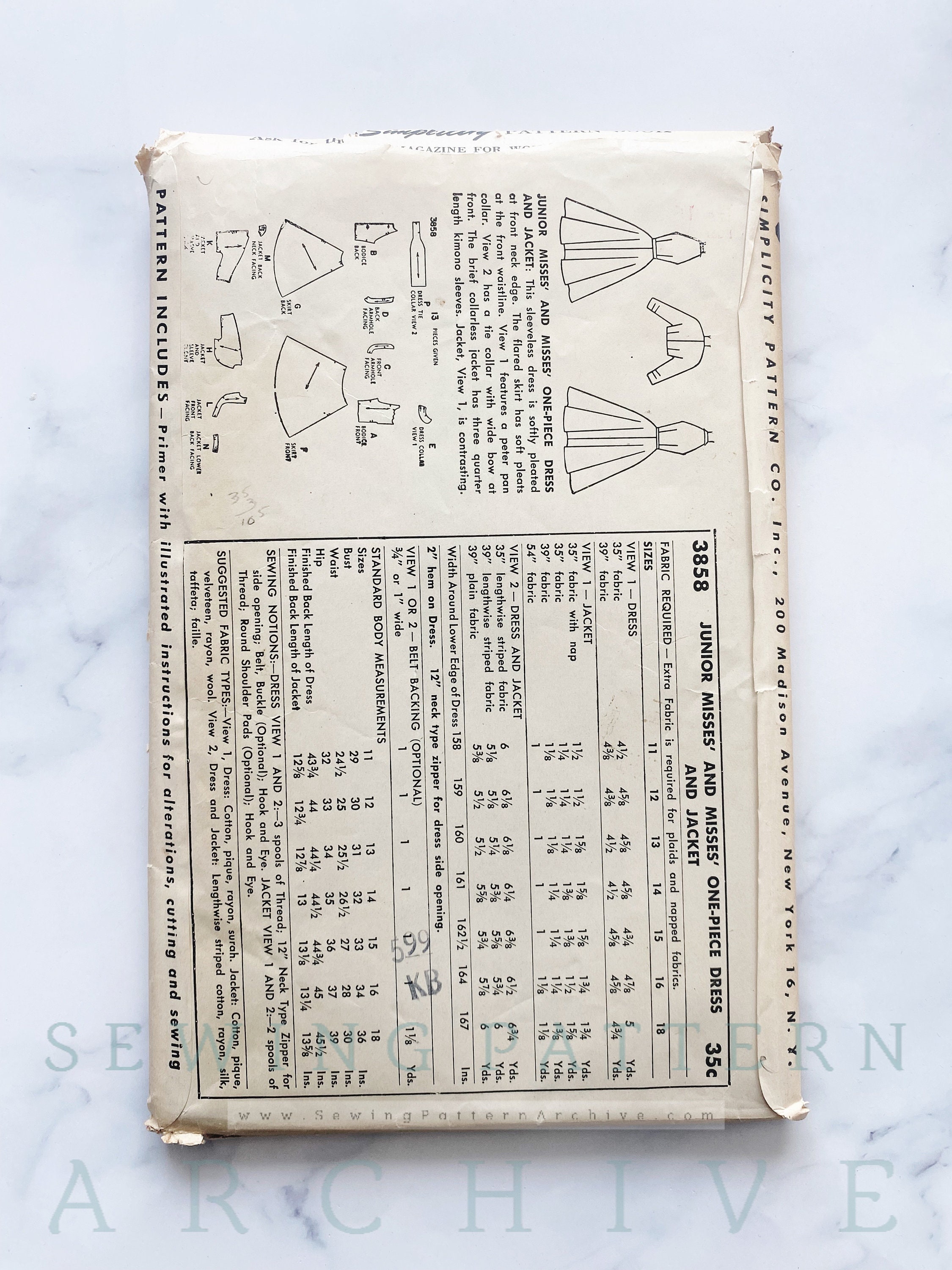 50s Simplicity 3858. 34 Bust. Full Flare Midi Skirt Halter Collar Bow ...