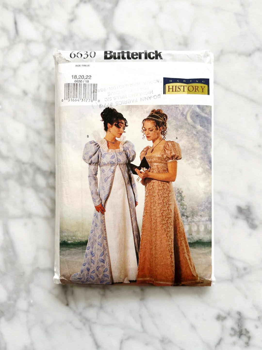 90s Butterick 6630. Cut to 36 Bust. Making History Regency Bridgerton ...