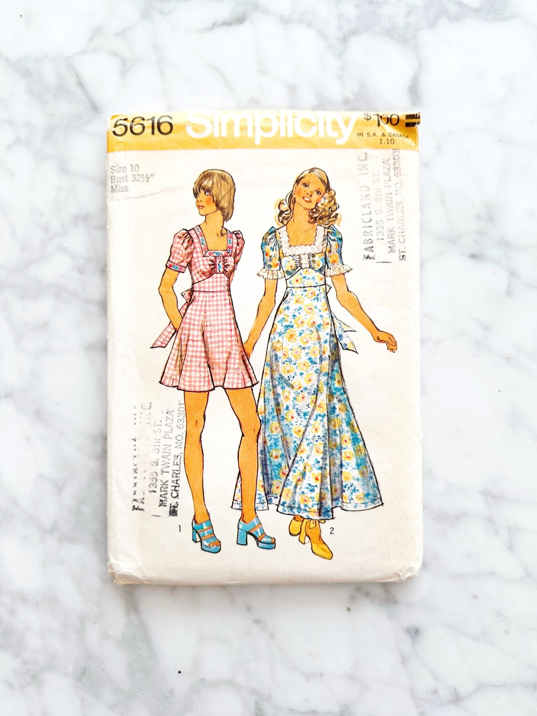 70s Simplicity 5616. 32 Bust. Cottage Core Prairie Dress With Ruffle ...