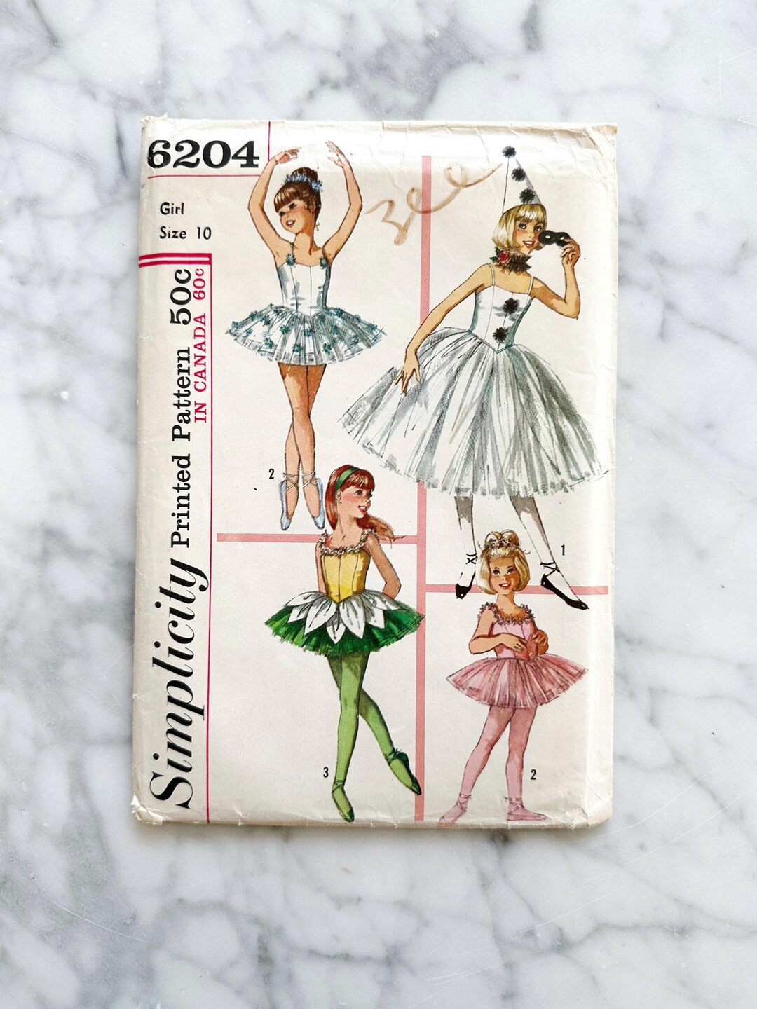 60s Simplicity 6204. Size 6. Girls Ballerina Costume Lined Bodice ...