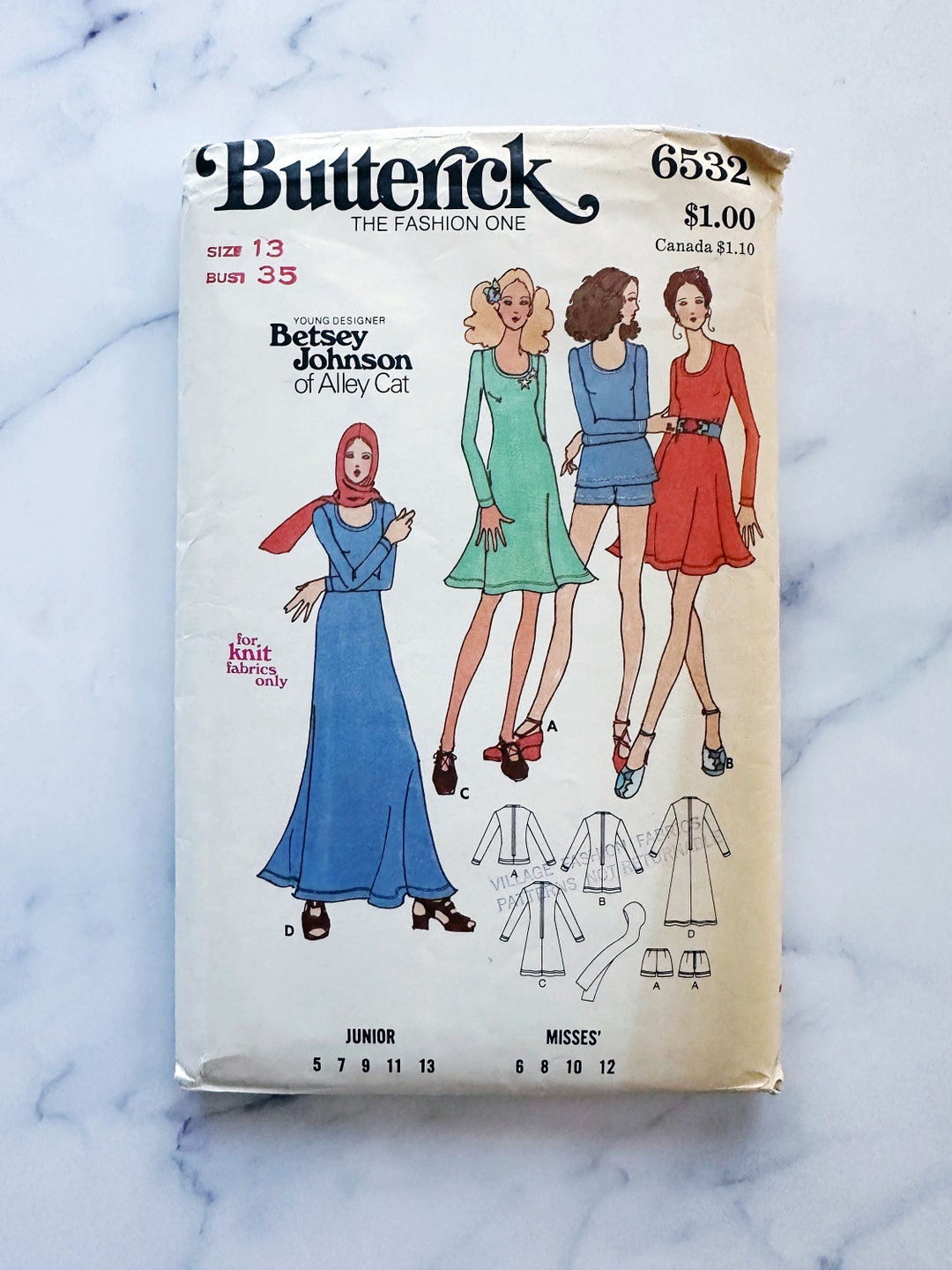 70s Butterick 6532. 35 Bust. Betsey Johnson Knit Fabric Fit - Etsy