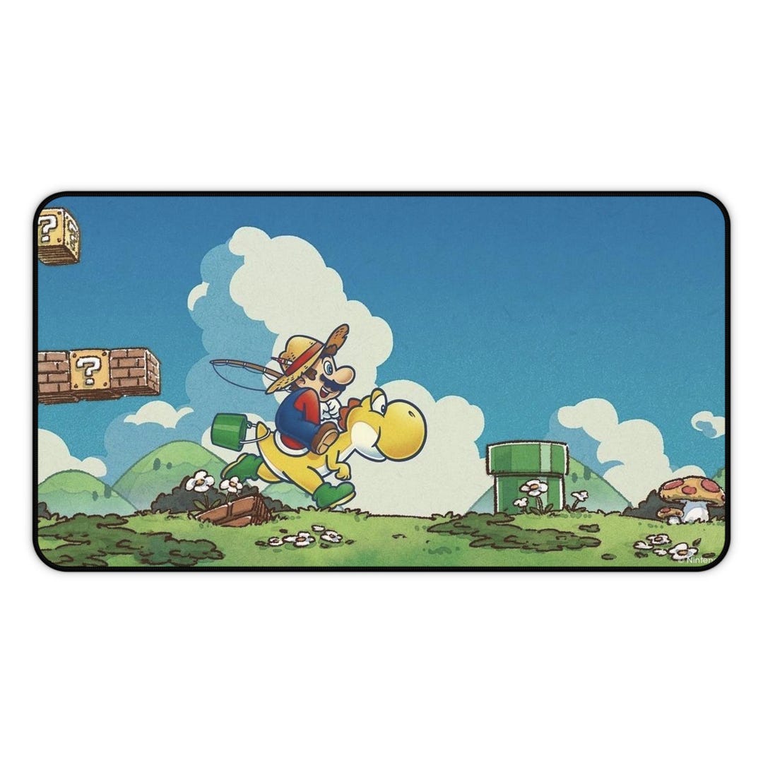 Mario and Yoshi Desk Mat - Etsy