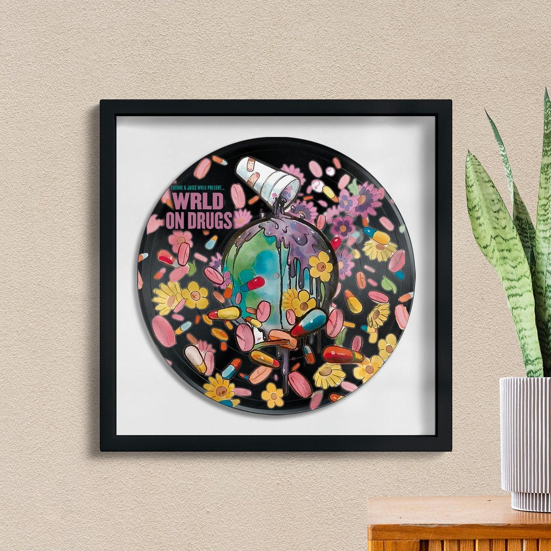 Future & Juice Wrld Present Wrld on Drugs Vinyl Music Poster for Unique ...
