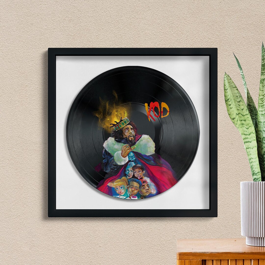 J. Cole — KOD | Upcycled Vinyl Music Poster — Unique Wall Art for Music ...