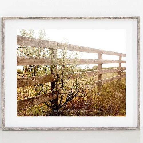 Rustic Fence Print Country Landscape Rustic Farmhouse Decor - Etsy