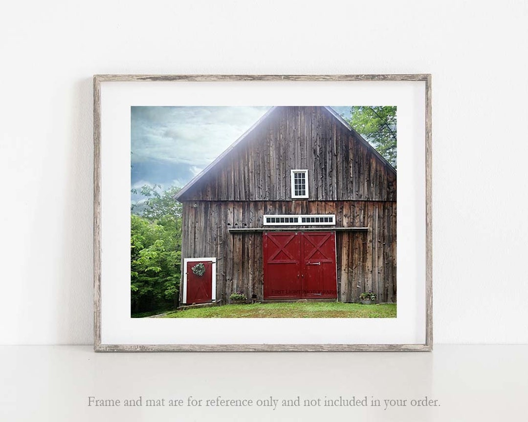 Red Barn Photo, Farmhouse Wall Decor, Rustic Red Barn - Etsy
