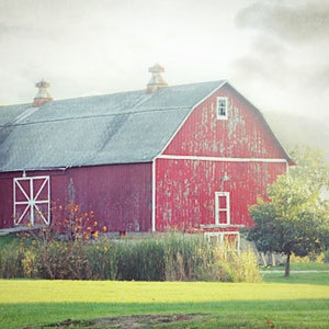 Barn Print landscape photography Red Barn Photograph Barn | Etsy