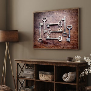 Old Keys Photograph Farmhouse Wall Decor Skeleton Keys - Etsy