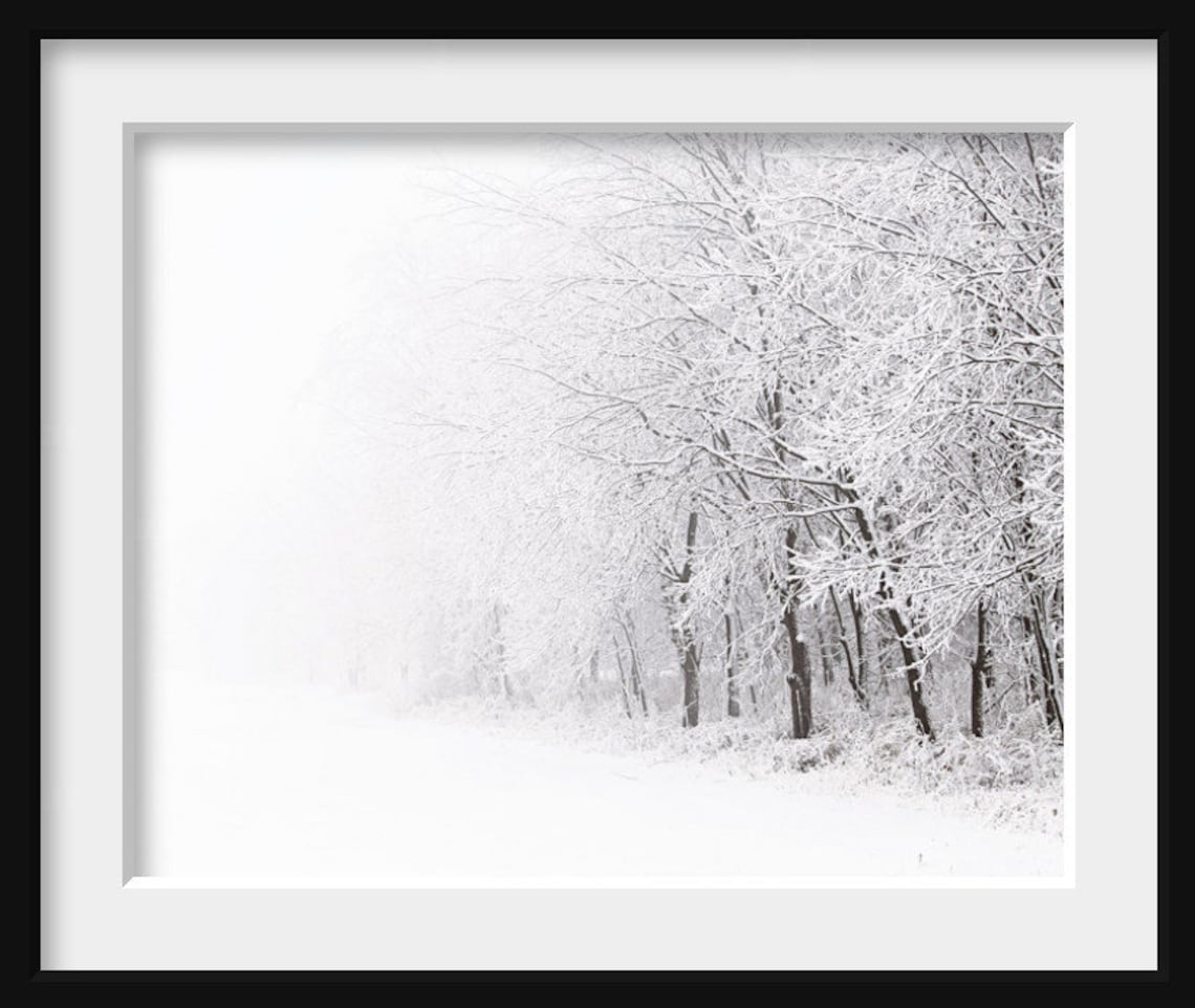 Winter Landscape Photo Snowy Winter Print Farmhouse Wall - Etsy
